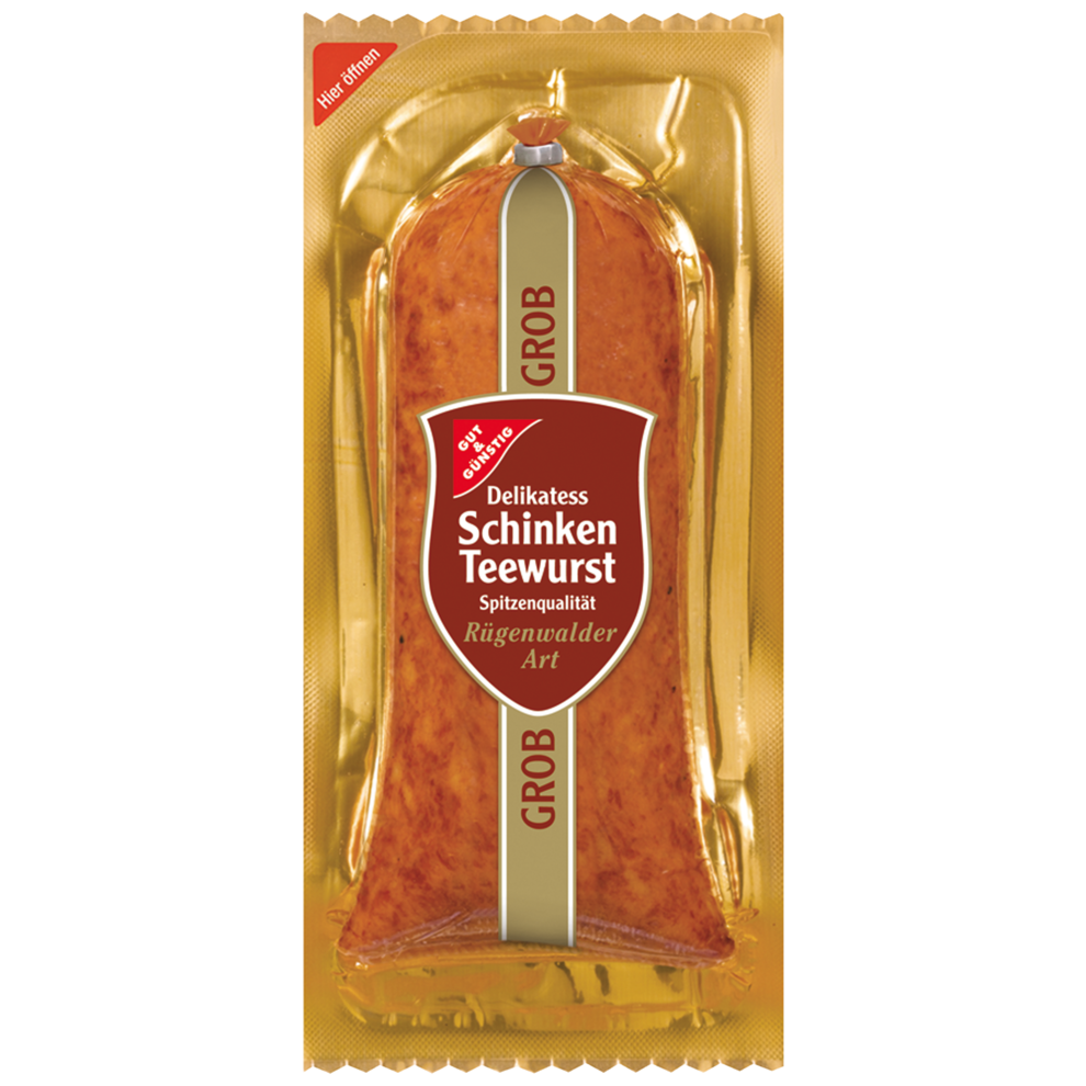 GUT&GÜNSTIG Schinken-Teewurst grob 250 g | Streichwurst | Wurst ...